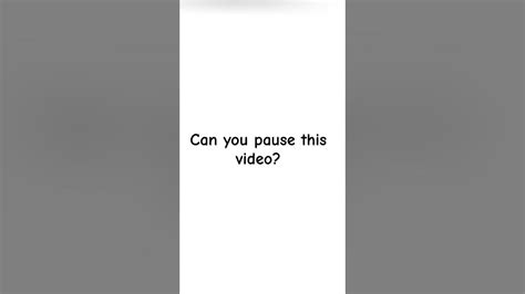 Can You Pause This Video Youtube