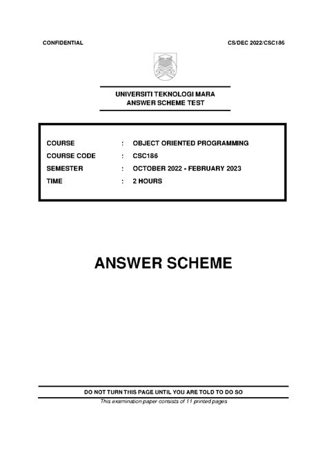 Csc186 Object Oriented Programming Final Examination Pdf Uitm Diploma Universiti Teknologi