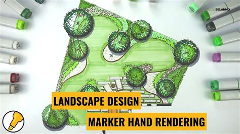 How To Use Copic Markers To Hand Render A Landscape Design 20 Youtube