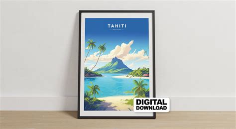 Tahiti Travel Poster Tahiti Poster Travel Poster French Polynesia