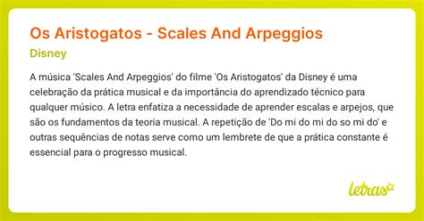 Significado Da Música Os Aristogatos Scales And Arpeggios Disney