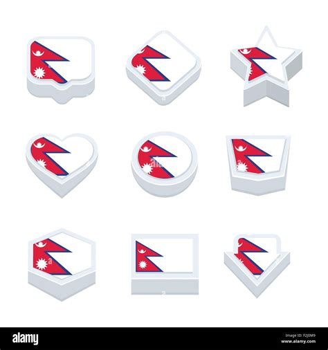 Nepal Flags Icons And Button Set Nine Styles Stock Vector Image Art Alamy