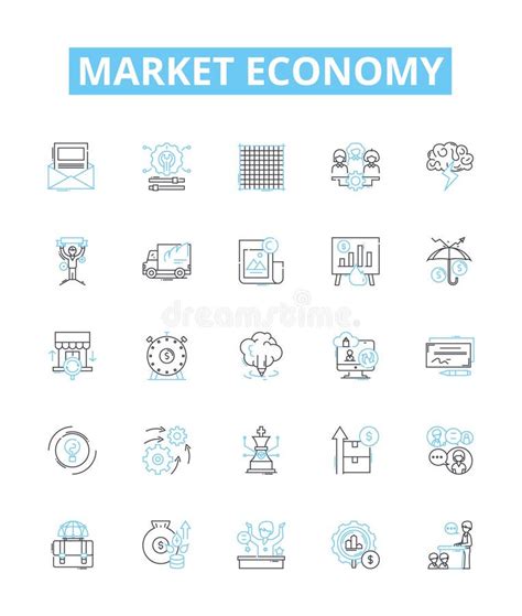 Market Economy Vector Line Icons Set Market Economy Capitalism
