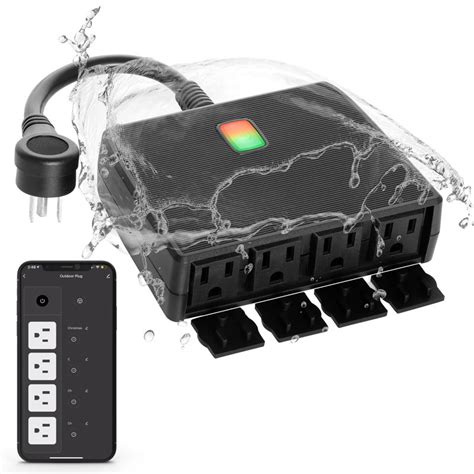 Snap Invent 15 Amp Smart Outdoor Wi Fi Plug Socket Waterproof Electrical Power Extension Cord