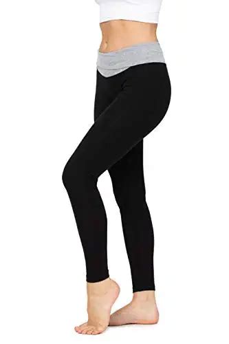 شلوار یوگای بوتلگ Fashion Boomy زنانه با کمر تاشو شلوار استرچ فعال مشکی