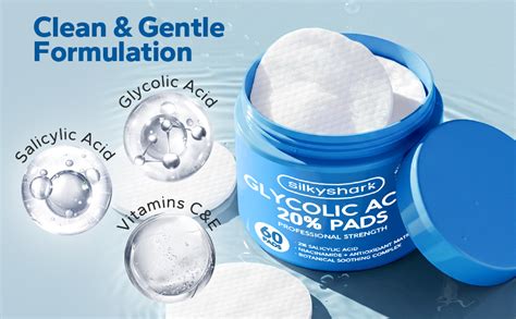 Silkyshark Glycolic Acid 20 Resurfacing Pads 60 Count