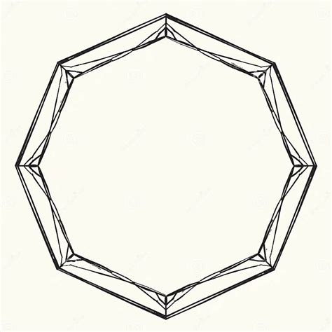 Hand Drawn Hexagon Border Stock Illustration Illustration Of Handdrawn