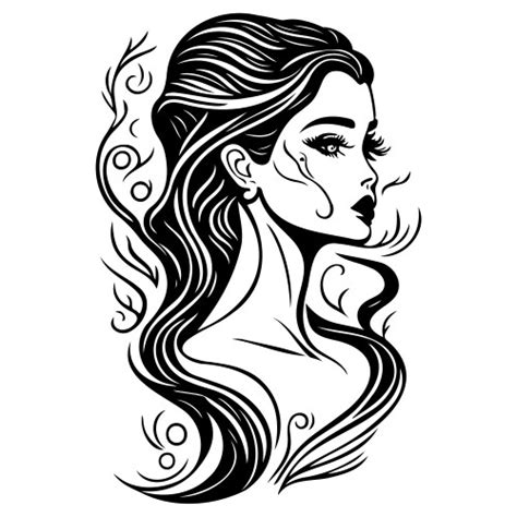 Woman Beauty Mermaid Sketch Royalty Free Vector Image