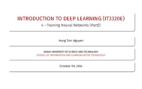 Training Neural Networks Weight Initialization In Deep Learning It E Studocu