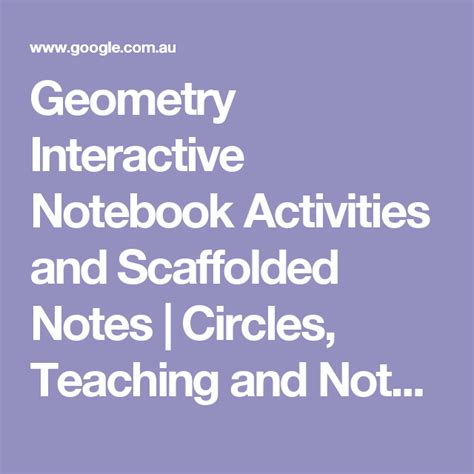 Geometry Interactive Notebook Activities And Scaffolded Notes