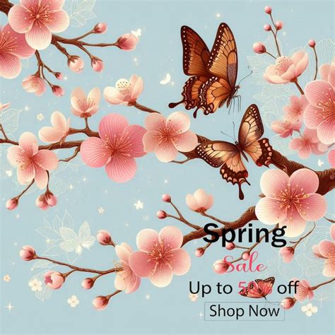 Rama De Primavera De Las Flores De Cerezo Vector Premium