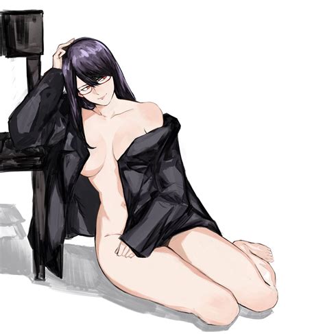 Rule 34 1girls Breasts Glasses Jacket Jacket Only Jacket Open Kamishiro Rize Long Hair Nude