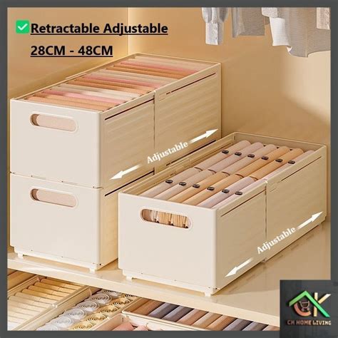 SALES Adjustable Rectangle Storage Box Clothes Food Kitchen