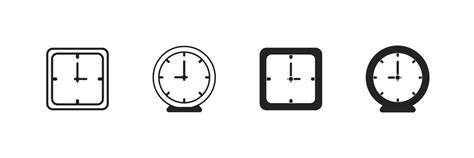 Premium Vector Table Clock Icon On White Background Analog Clock Time Concept Morning
