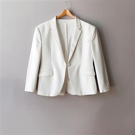 Premium Ai Image A White Suit Hanging On A Hanger With A White Shirt