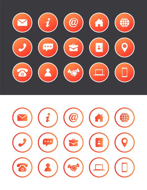 Orange Circular Line Business Vector Icon Set 21743686 Vector Art At Vecteezy