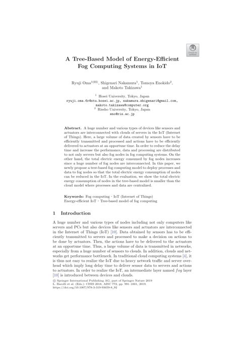 pdf a tree based model of energy efficient fog computing systems in iot