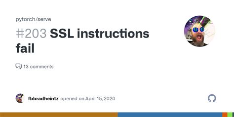 Ssl Instructions Fail · Issue 203 · Pytorchserve · Github