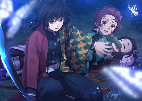 Kamado Nezuko Kamado Tanjirou And Tomioka Giyuu Kimetsu No Yaiba