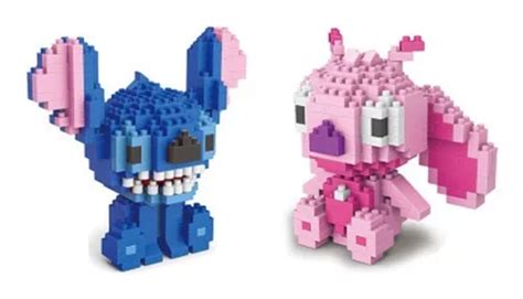 Stitch And Ángel Stitch Pink Lilo Y Stitch Mini Blocks