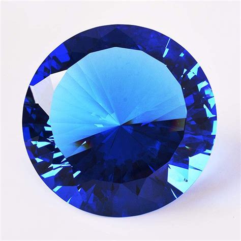 Buy Blue Customized Crystal Glass Diamond Shaped Paper Weight Yourprint