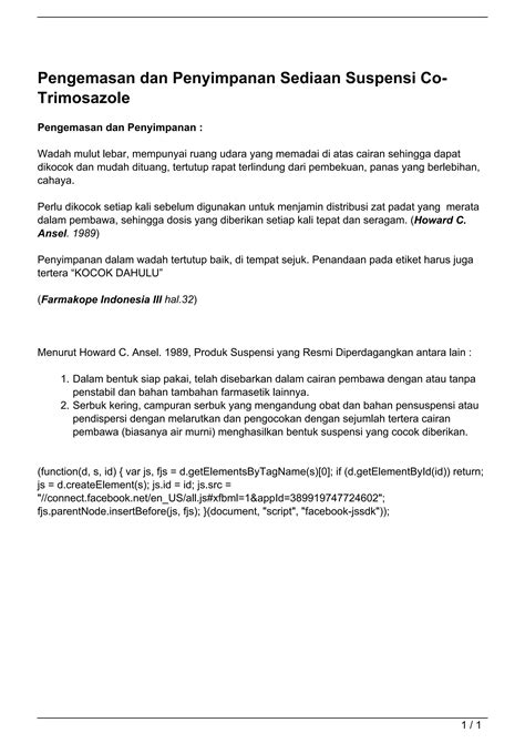 Pengemasan Dan Penyimpanan Sediaan Suspensi Co Trimosazole Pdf