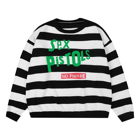 No Future Striped Sweater Sex Pistols Official Store