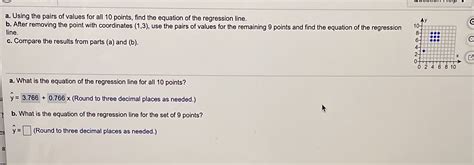 [solved] a using the pairs of values for all 10 points find the