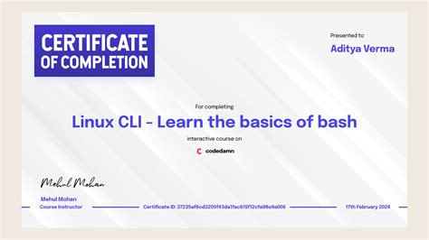 aditya verma s certification for linux cli learn the basics of bash