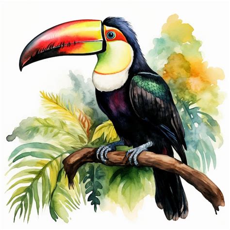 Premium Ai Image Watercolor Tocan Clipart