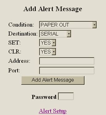ALERT SETUP
