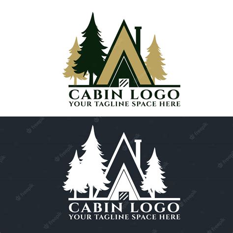 그린 골드 캐빈 로고 프리미엄 벡터