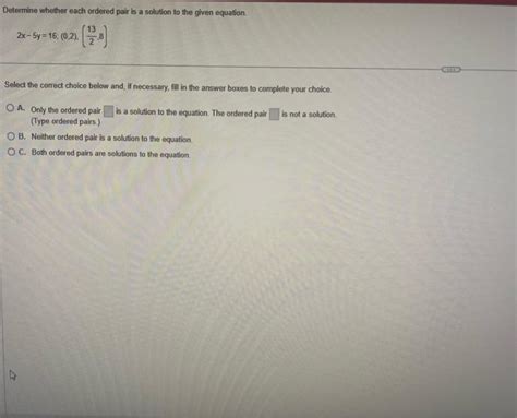 Solved Determine Whether Each Ordered Pair Is A Solution To Chegg