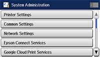 Selecting The Default Printer Settings Control Panel