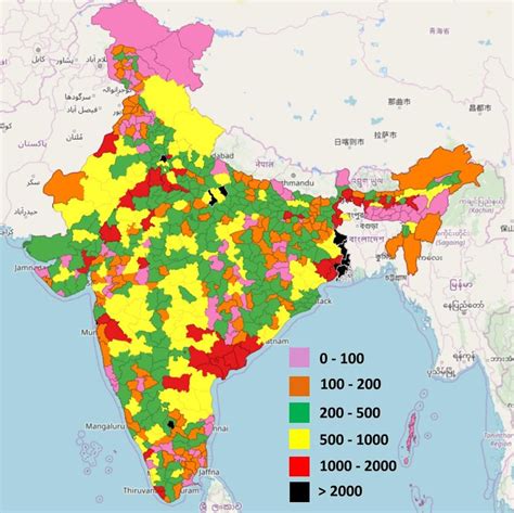 Map Showing Hotspot Districts With Highest Rate Of Crimes Committed