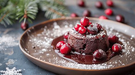 크랜베리 소스를 곁들인 초콜릿 퐁당 표면 나뭇잎 그릇 배경 일러스트 및 사진 무료 다운로드 Pngtree