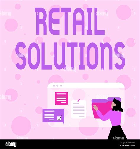 Writing Displaying Text Retail Solutions Business Overview Process Of Promoting Greater Sale
