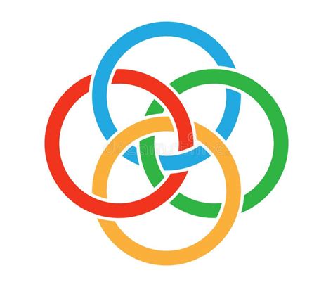Interlace Interconnected Intersecting Circles Rings Abstract Symbolic Shape Icon Stock