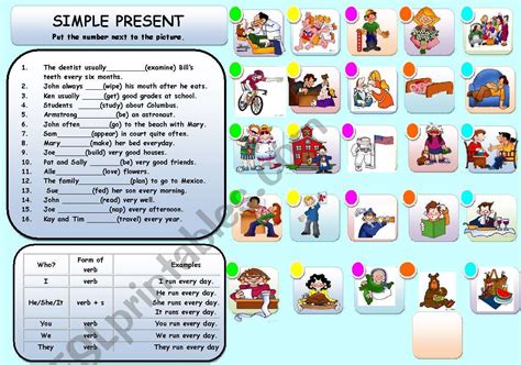 Задания на Present Simple 3