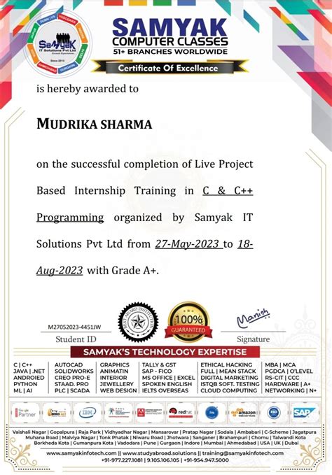 Mudrika Sharma On Linkedin Certification Cprogramming Cpp Coding