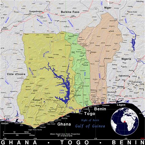 Ghana Togo And Benin · Public Domain Maps By Pat The Free Open