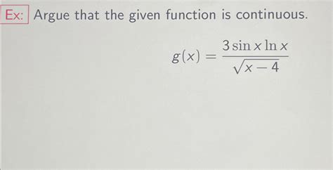 solved argue that the given function is