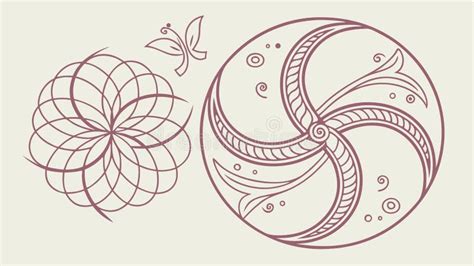 abstract swirling flower or wind pattern design element vector design generative ai stock
