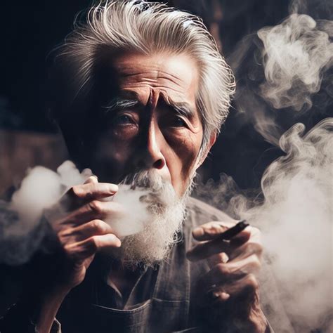 Premium Photo Old Person Smoking Cigarette
