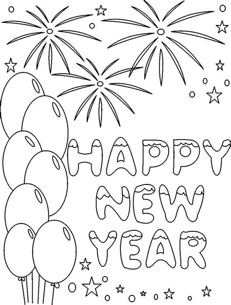 Happy New Year Coloring Pages