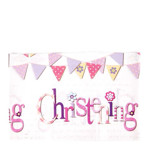 Buy Pink Christening Party Tableware And Decoration Bundle 16 Guests