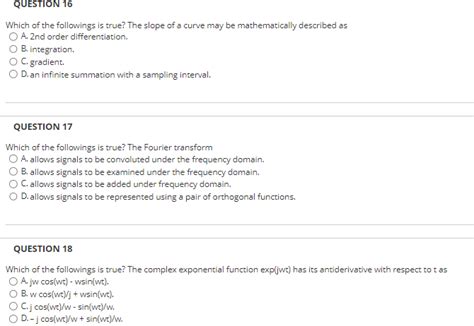 Solved Which Of The Followings Is True The Slope Of A Curve Chegg