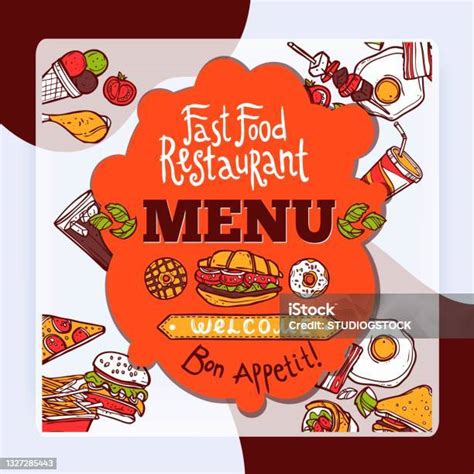 Desain Vektor Menu Makanan Cepat Saji Ilustrasi Stok Unduh Gambar