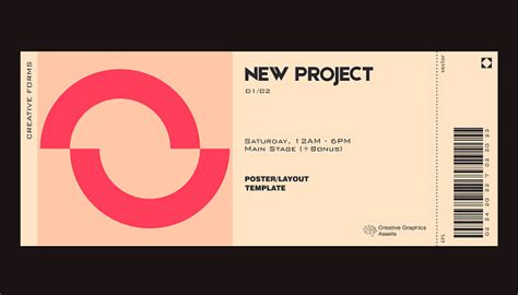 추상 벡터 기하학적 모양으로 만든 현대 전시회 티켓 템플릿 레이아웃 잔학 행위는 그래픽에서 영감을 받았습니다 0명에 대한 스톡 벡터 아트 및 기타 이미지 Istock