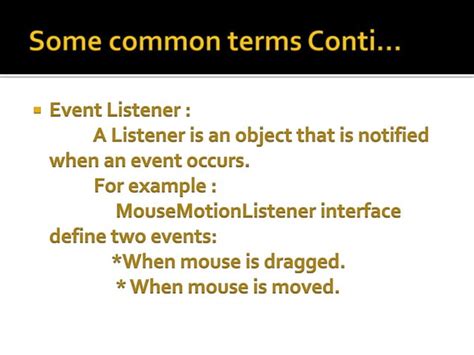 Event Handling In Java Ppt